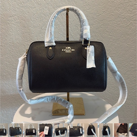 Coach | Bags | Nwt Coach Rowan Black Crossgrain Leather Satchel | Poshmark